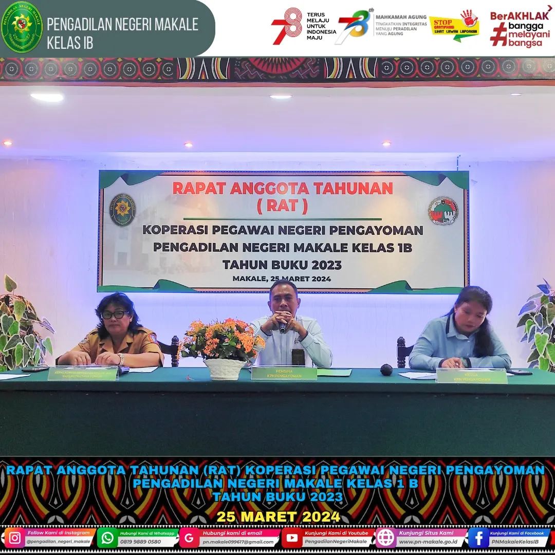 RAPAT ANGGOTA TAHUNAN KOPERASI PEGAWAI NEGERI PENGAYOMAN PENGADILAN ...